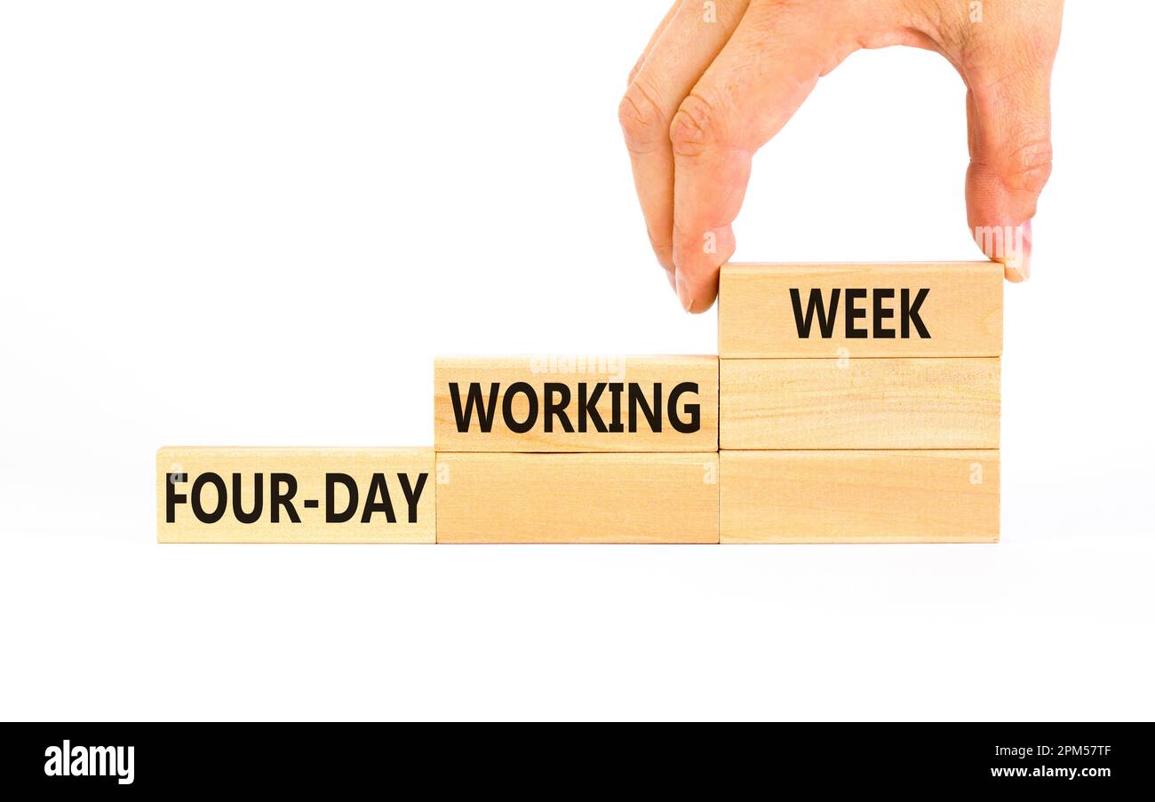 Four-day working week symbol. Concept words Four-day working week on ...