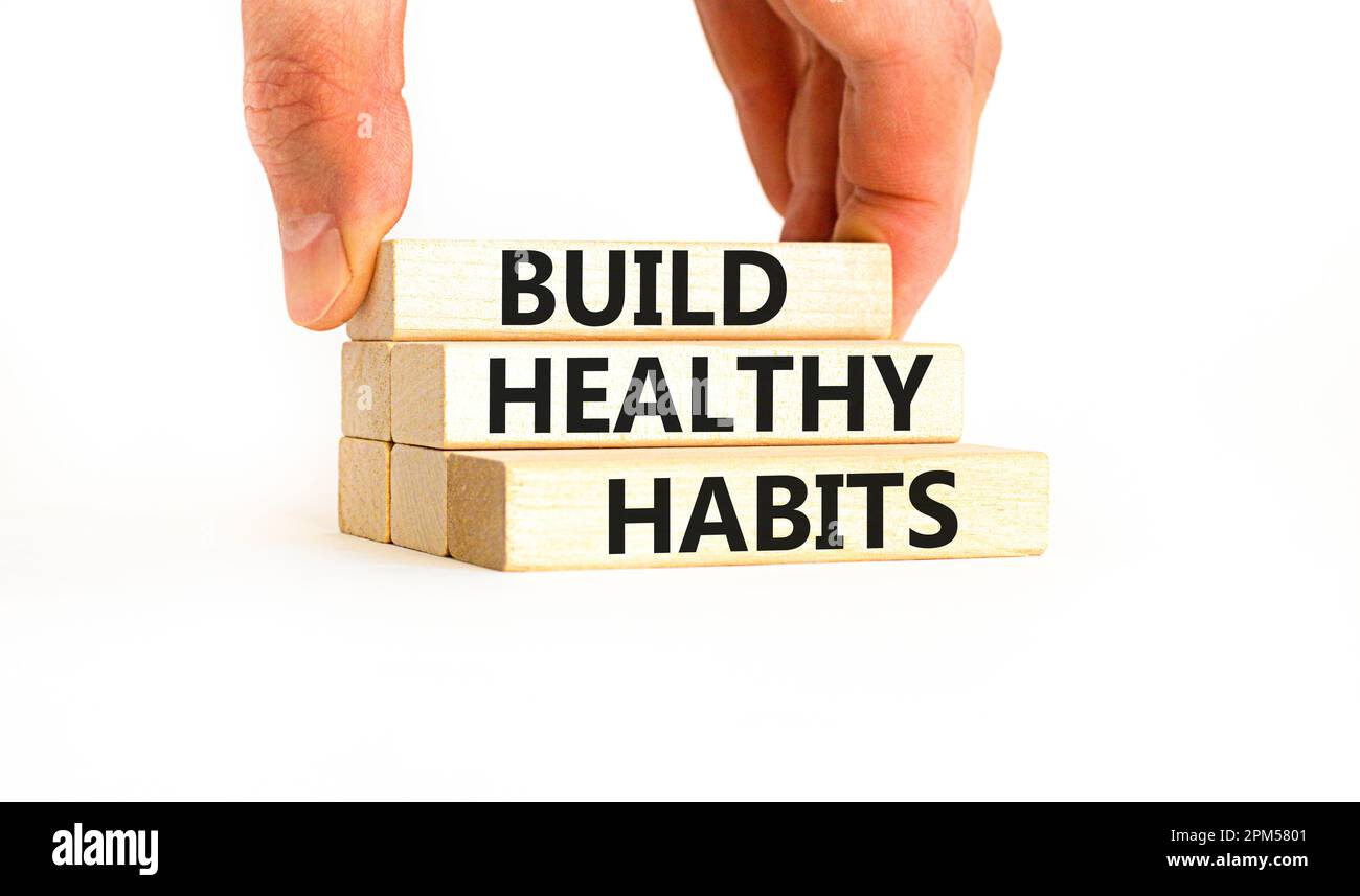 Motivation and Build healthy habits symbol. Concept words Build healthy ...