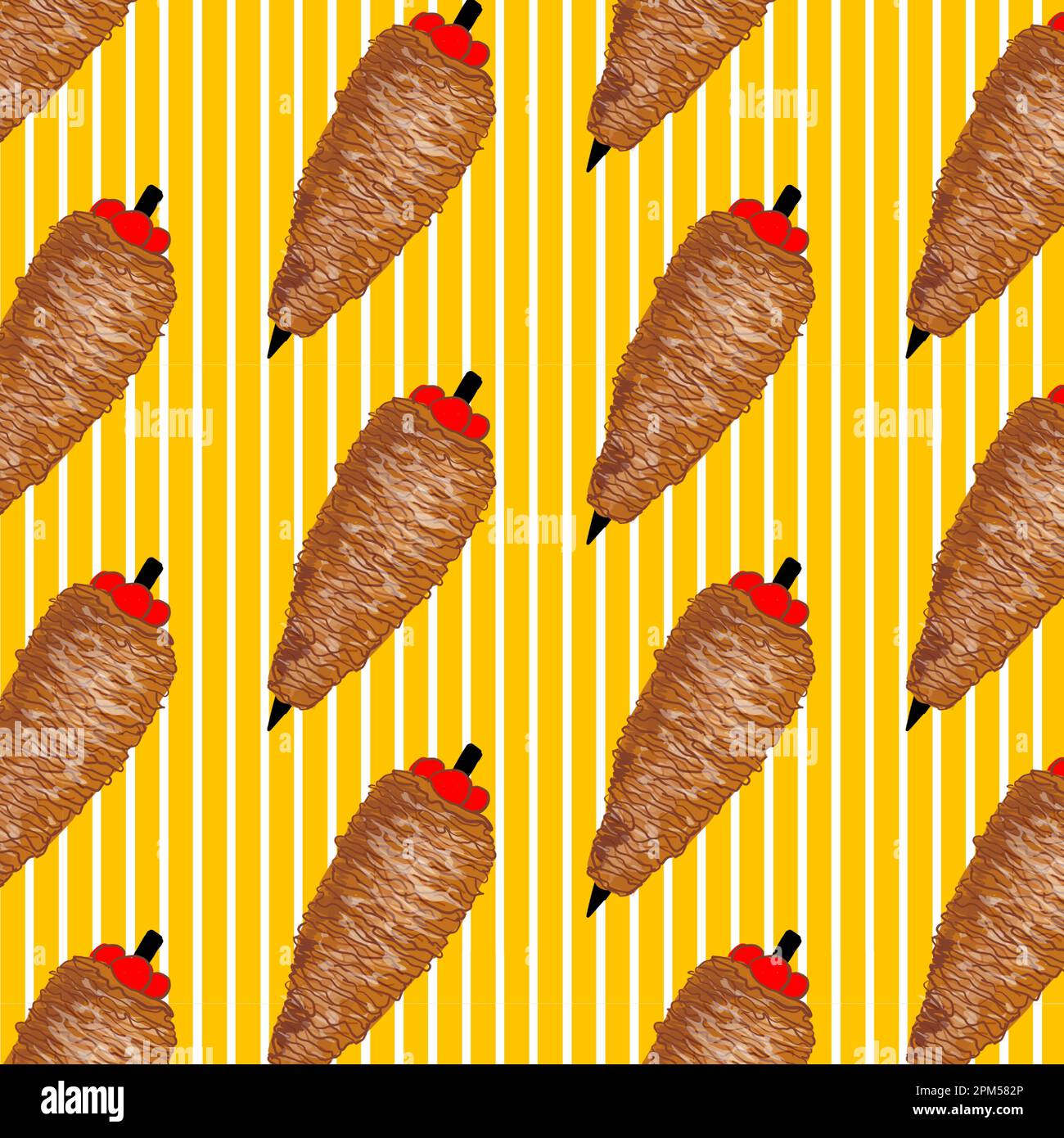 Shawarma Kebab pattern fast food. Seamless pattern. Concept of doner kebab, street food ...