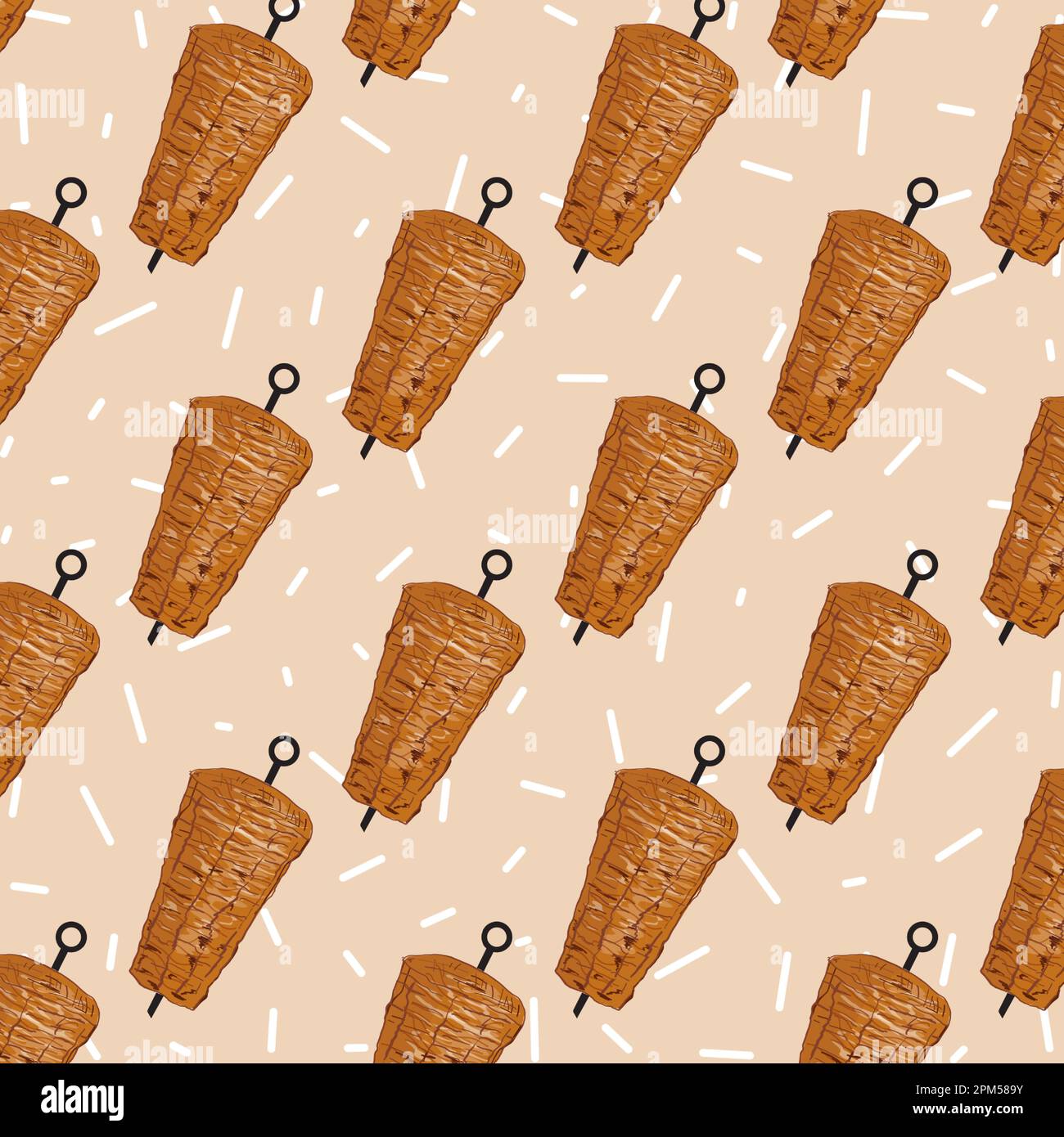 Shawarma Kebab pattern fast food. Seamless pattern. Concept of doner kebab, street food ...