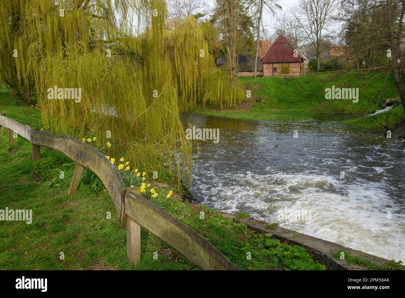 the city of vreden at the berkel river in germany Stock Photo - Alamy