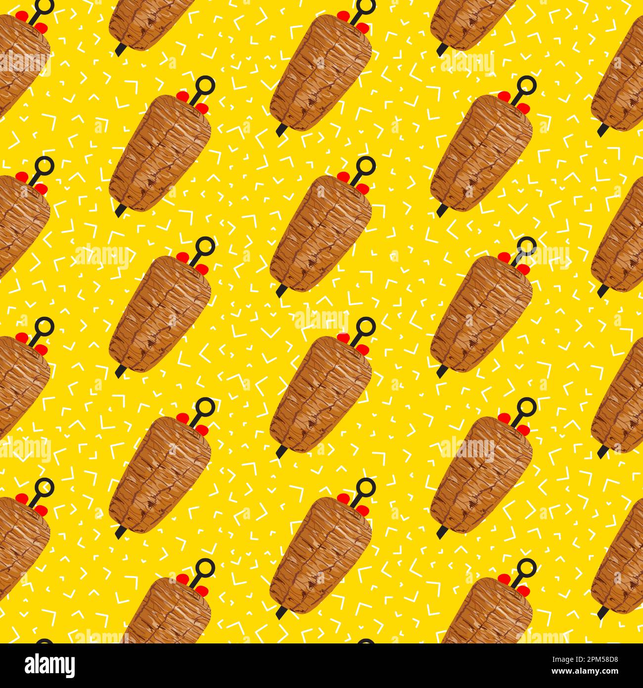 Shawarma Kebab pattern fast food. Seamless pattern. Concept of doner kebab, street food ...