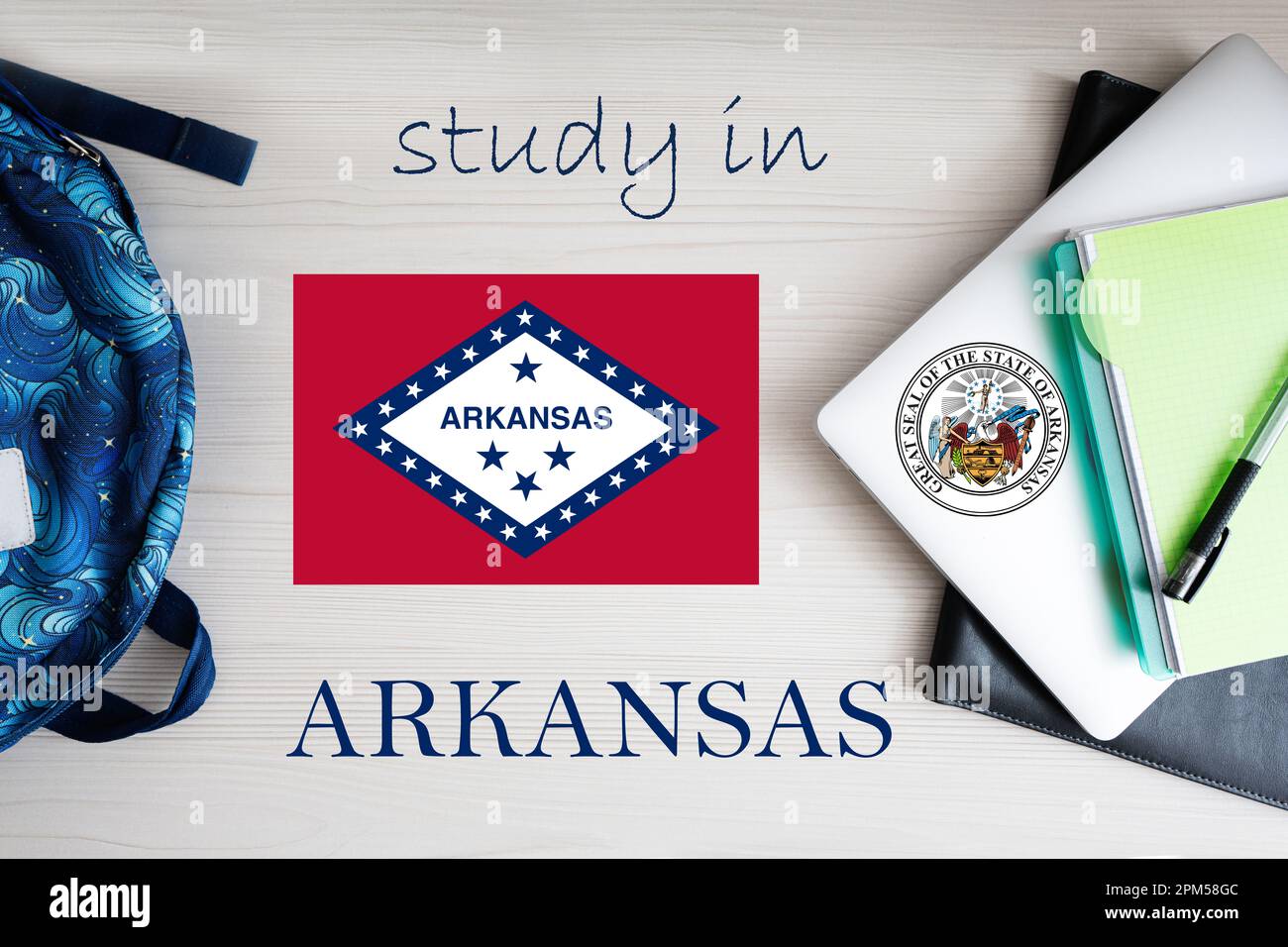 Study in Arkansas. USA state. US education concept. Learn America ...