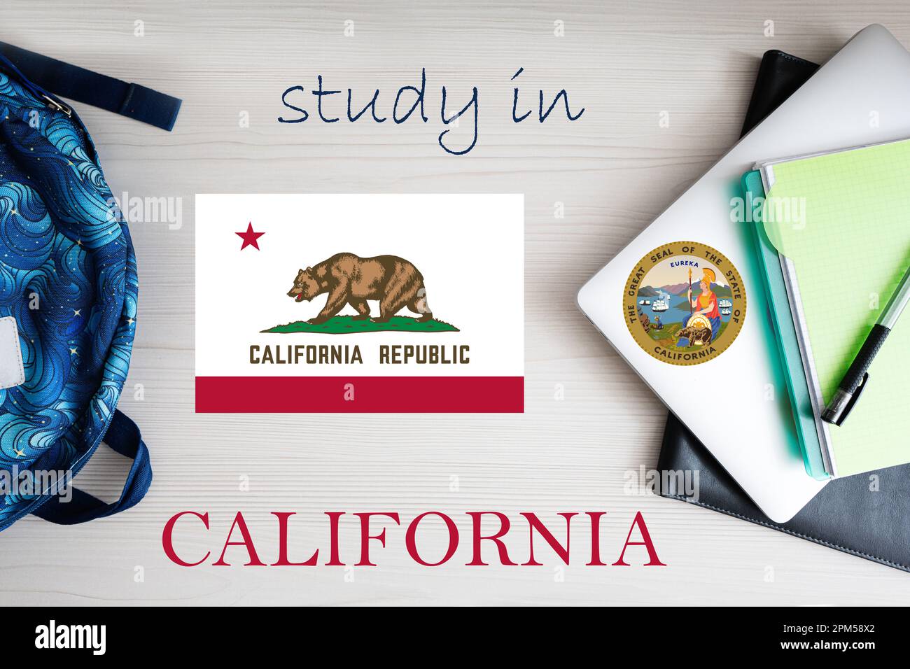 Study in California. USA state. US education concept. Learn America ...
