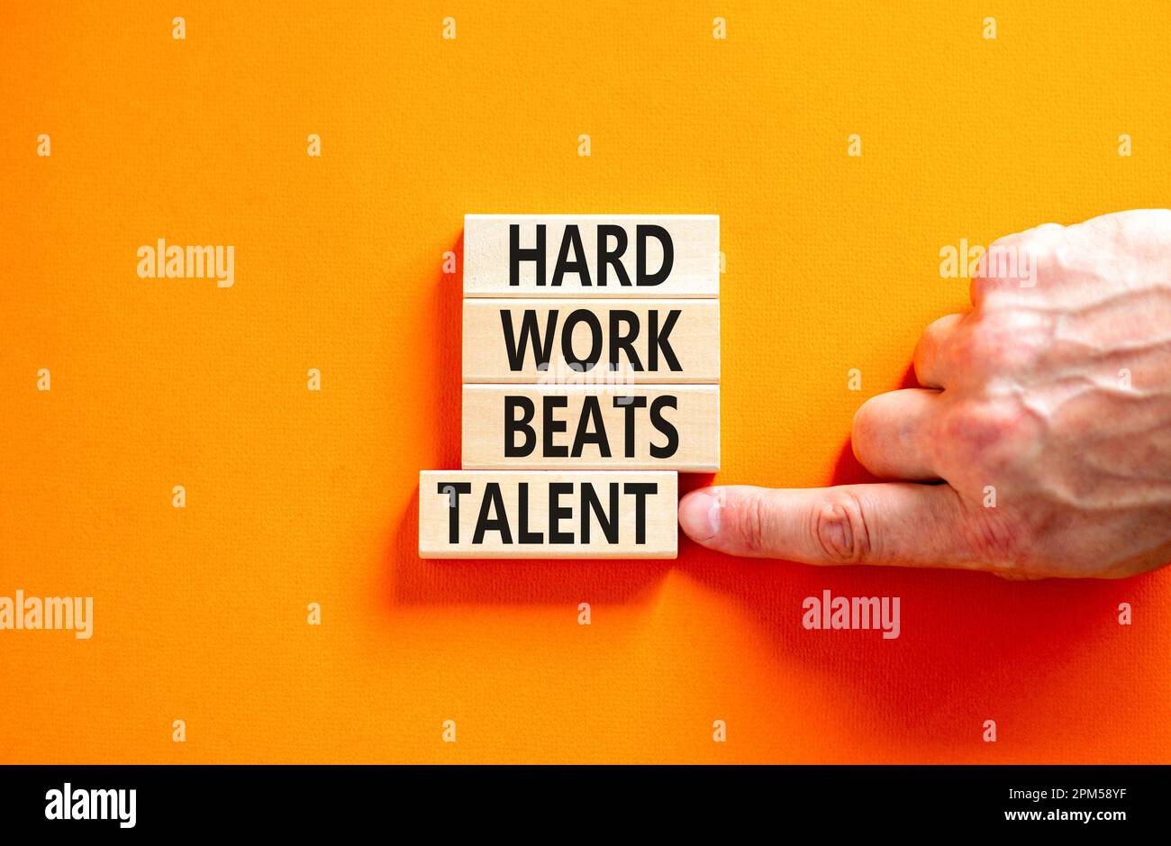 Hard work beats talent symbol. Concept words Hard work beats talent on ...