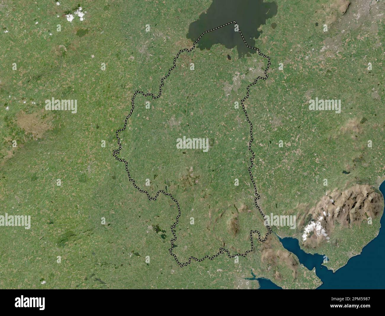 Armagh, region of Northern Ireland. Low resolution satellite map Stock ...