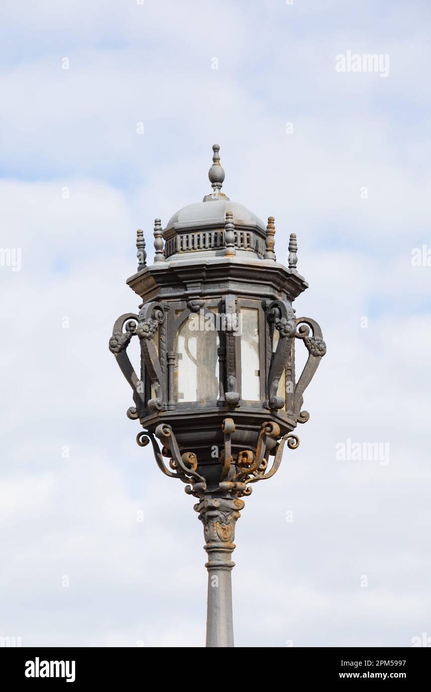 Ornate lamp post detail on the Baluarte y Murallas de San Carlos ...