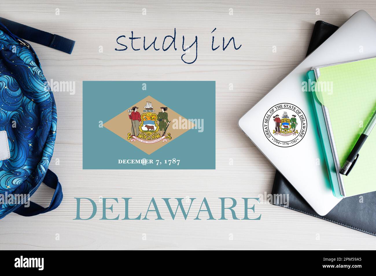 Study in Delaware. USA state. US education concept. Learn America ...