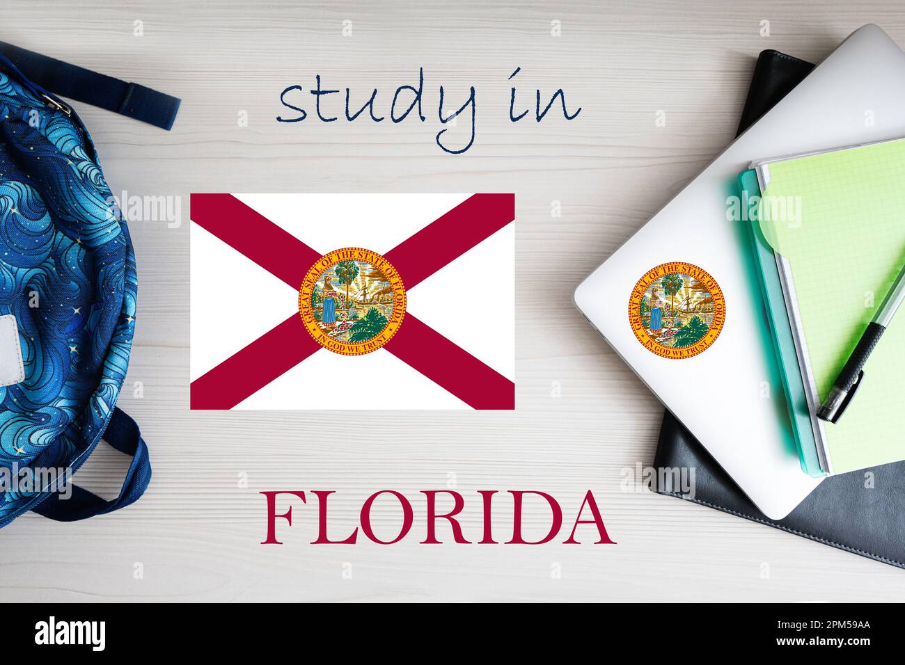 Study in Florida. USA state. US education concept. Learn America ...