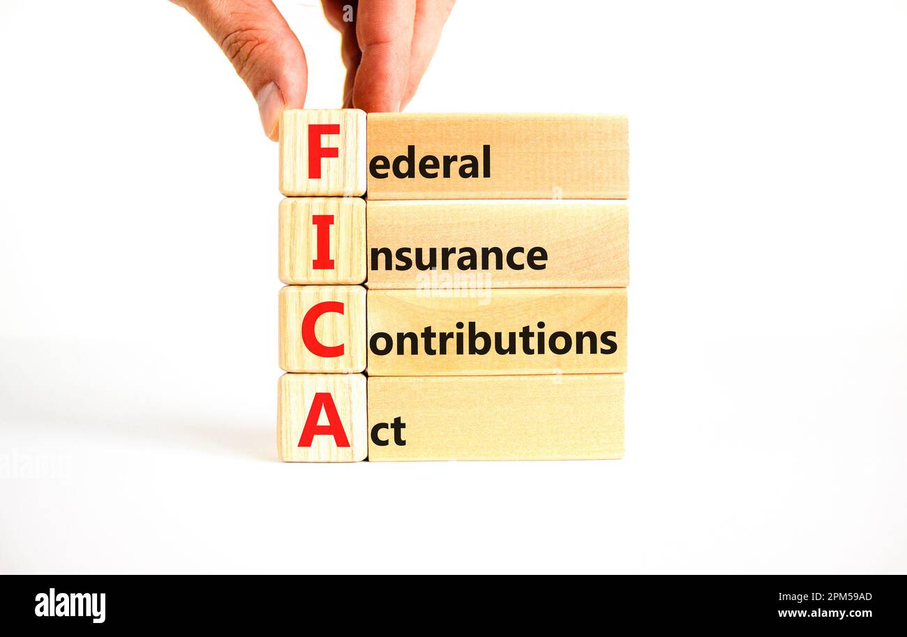 FICA symbol. Concept words FICA federal insurance contributions act on ...