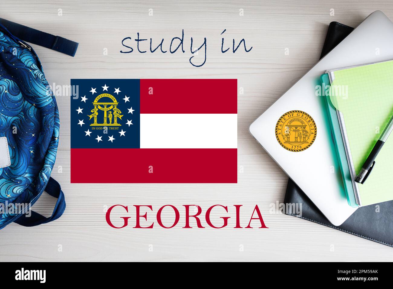 Study in Georgia. USA state. US education concept. Learn America ...