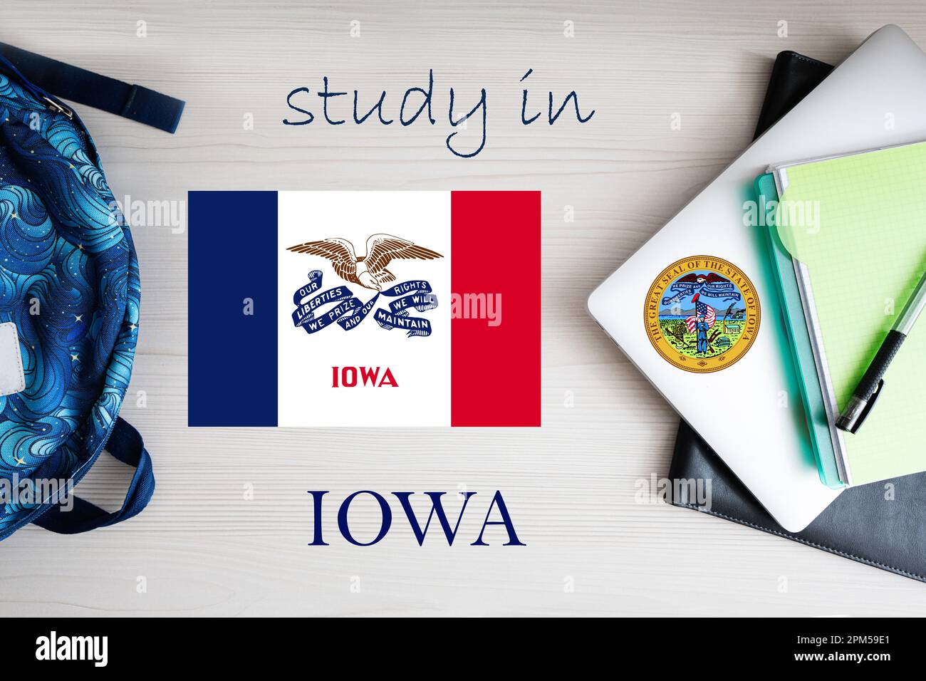 Study in Iowa. USA state. US education concept. Learn America concept ...