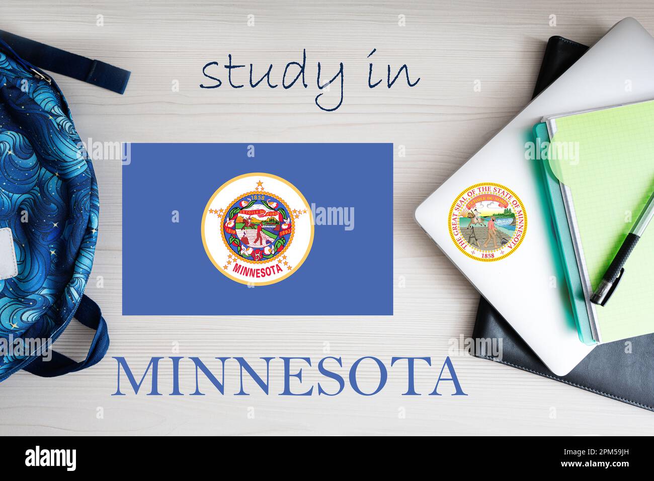 Study in Minnesota. USA state. US education concept. Learn America ...