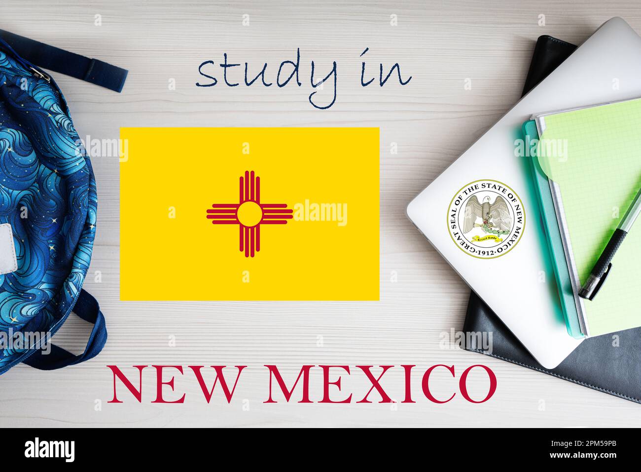 Study in New Mexico. USA state. US education concept. Learn America ...
