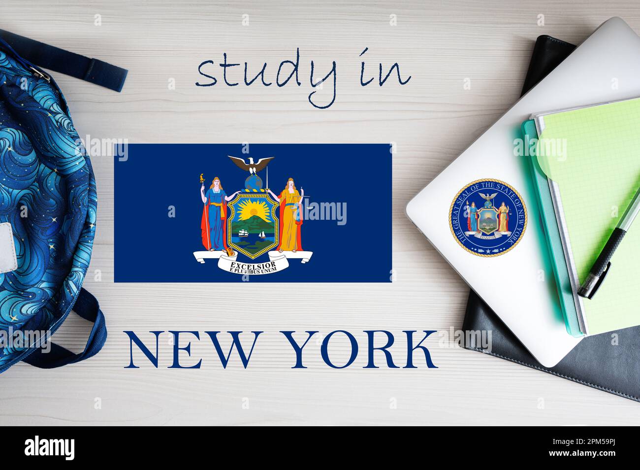 Study in New York. USA state. US education concept. Learn America ...