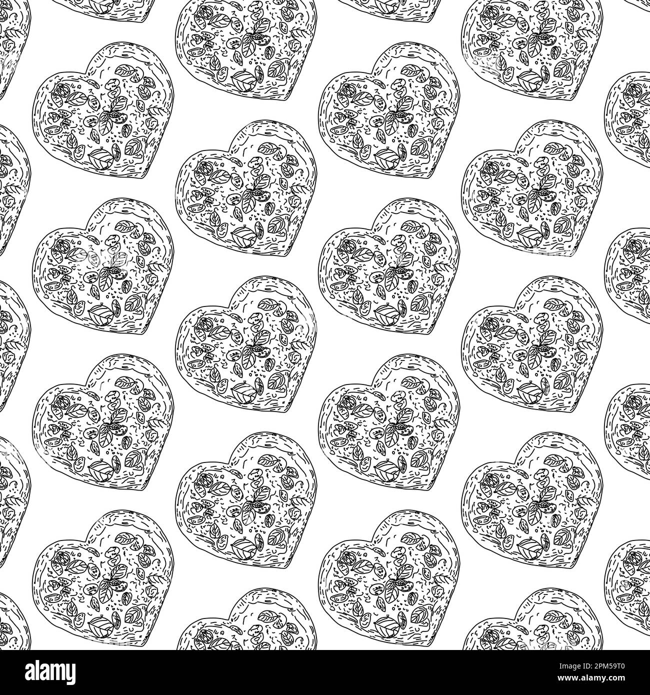 Seamless pizza pattern. Hand drawn pizza illustrations. Vector ... Seamless pizza pattern. Hand drawn pizza illustrations. Vector ...