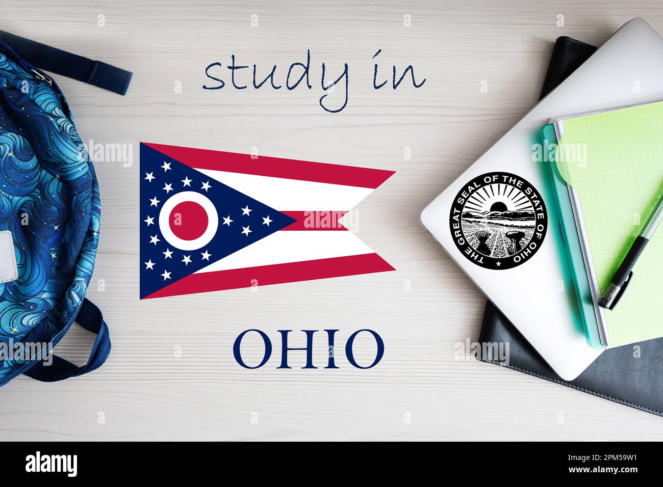 Study in Ohio. USA state. US education concept. Learn America concept ...