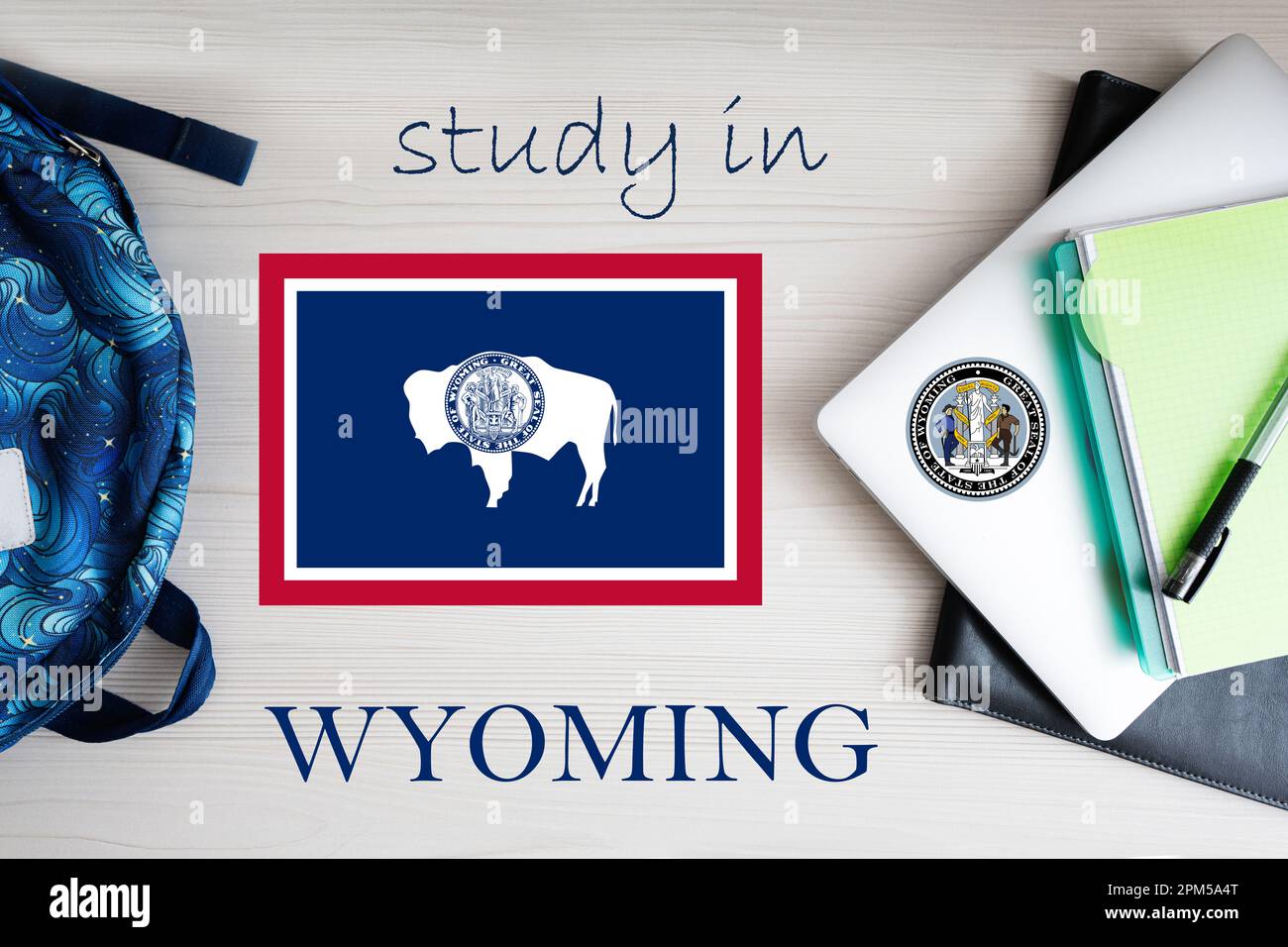 Study in Wyoming. USA state. US education concept. Learn America ...