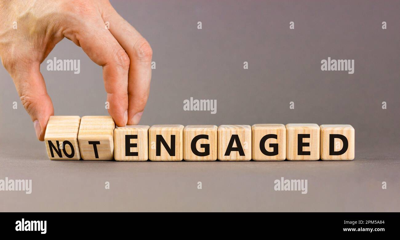 Engaged or not symbol. Concept words Engaged and Not engaged on wooden ...