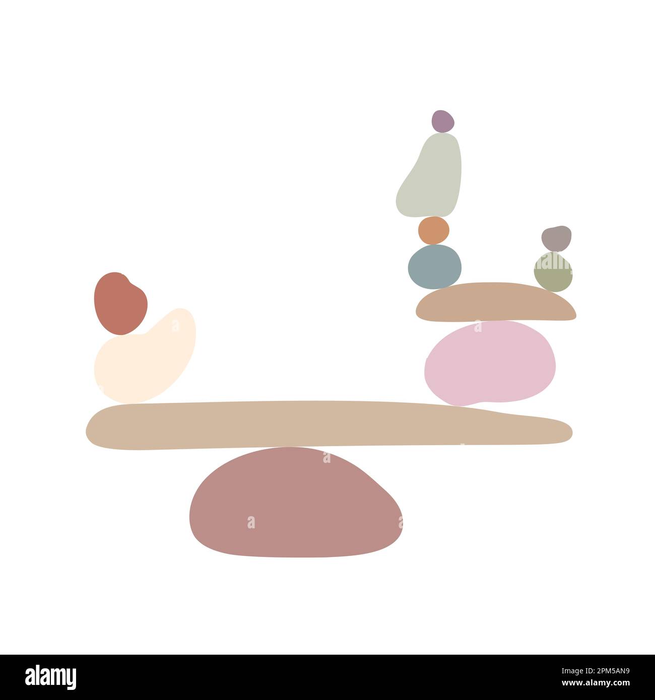 Zen stones cairns simple abstract flat style vector illustration, relax ...