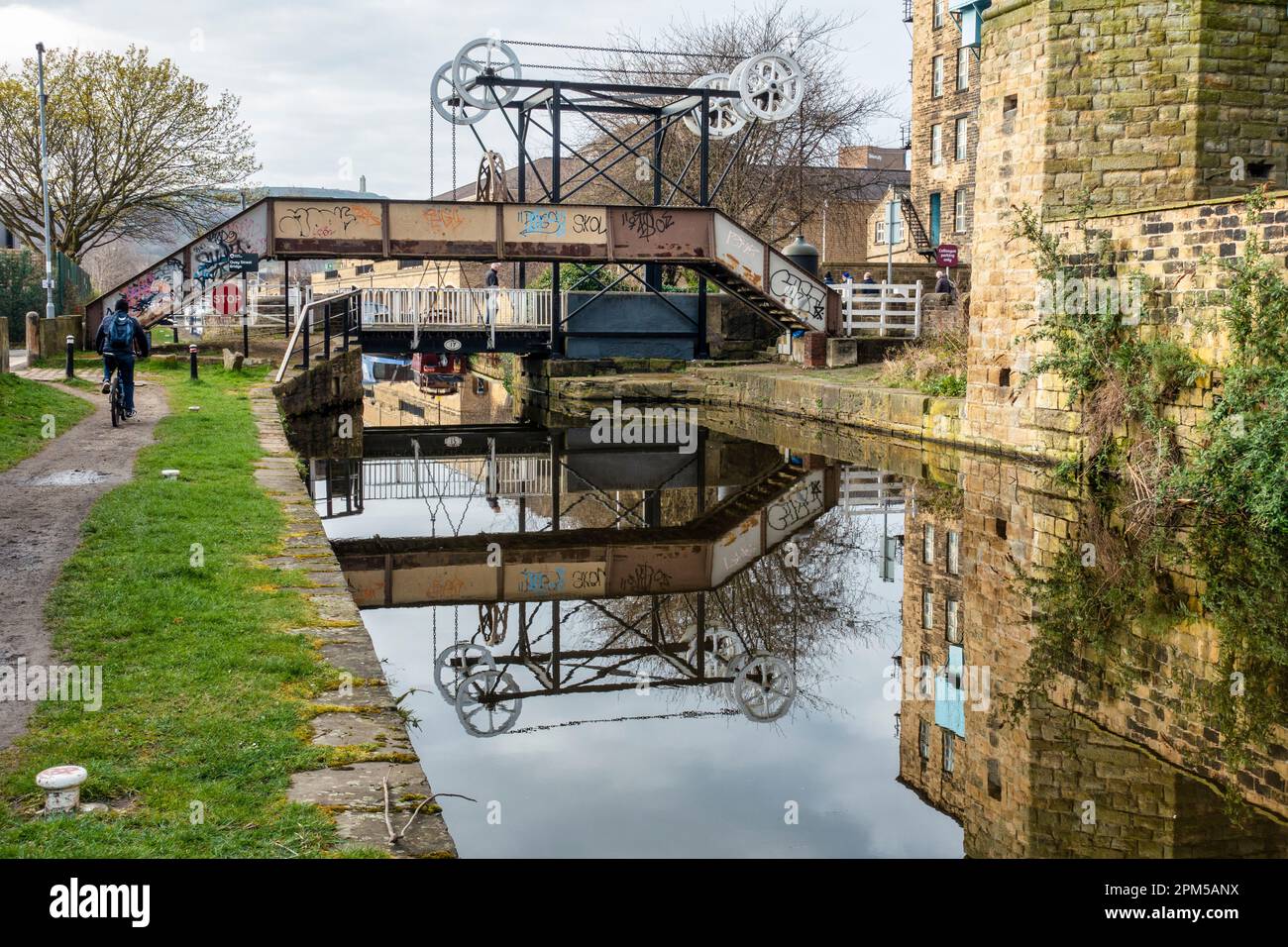 The historic Locomotive bridge (or Turn Bridge) on the Huddersfield ...