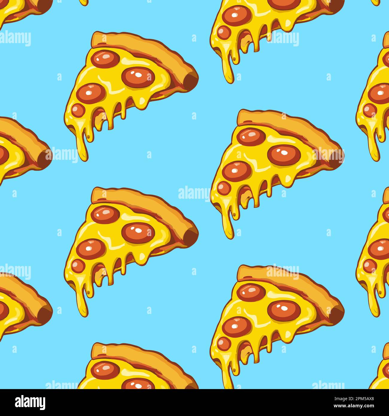 Seamless pizza pattern. Hand drawn pizza illustrations. Vector ...