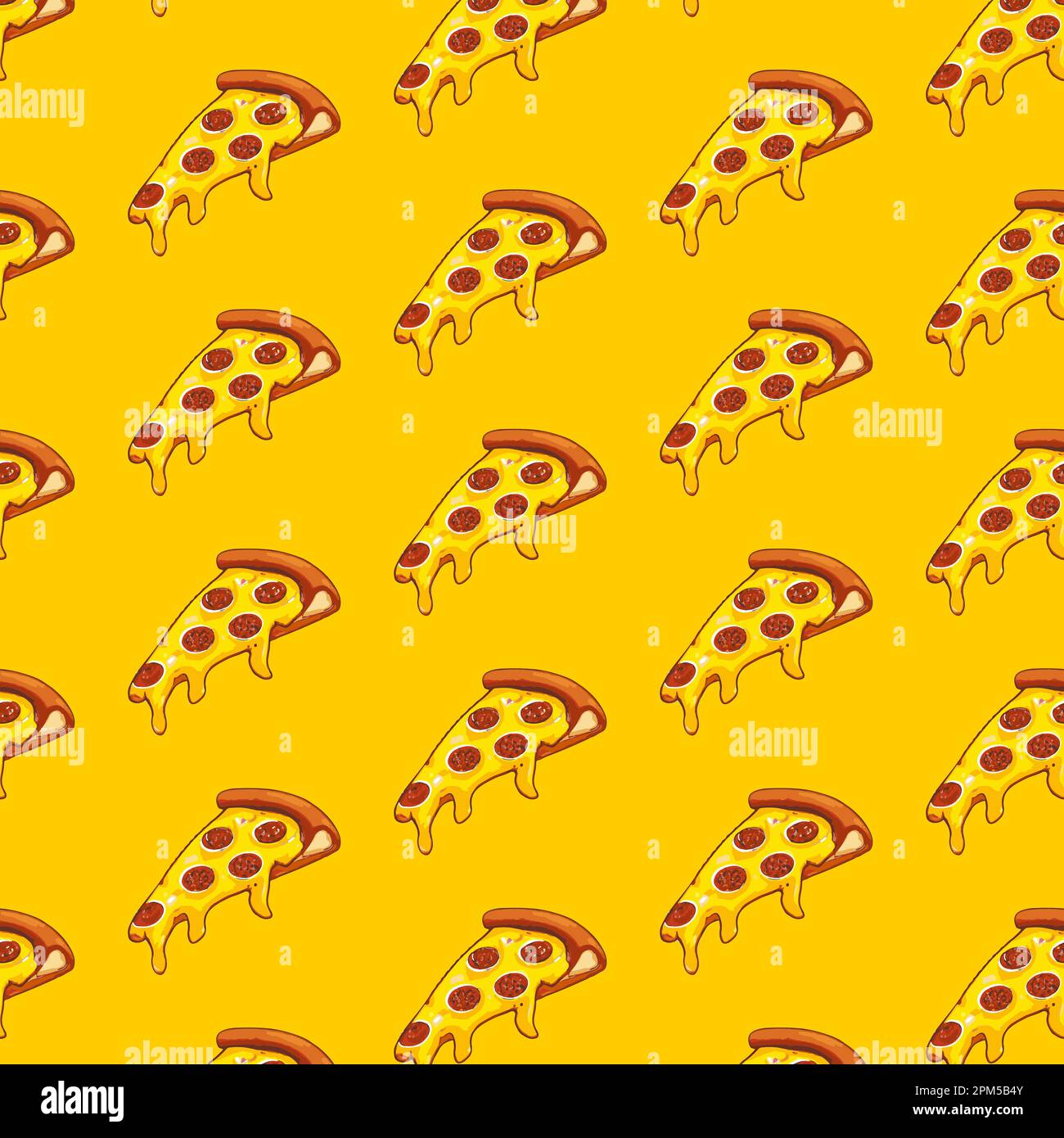 Seamless pizza pattern. Hand drawn pizza illustrations. Vector ...