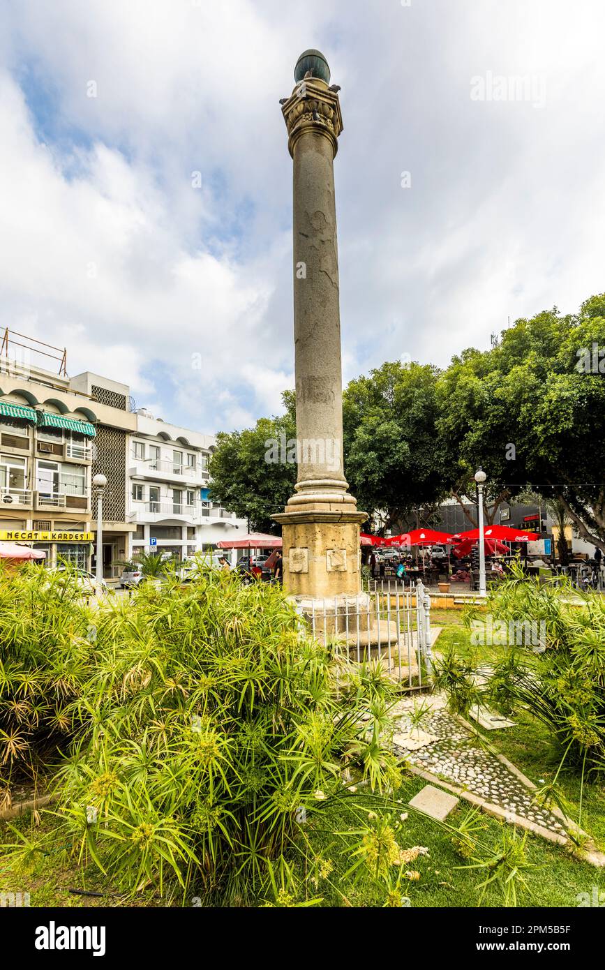 The Venetian Column in the center of Nicosia. The granite column stands ...