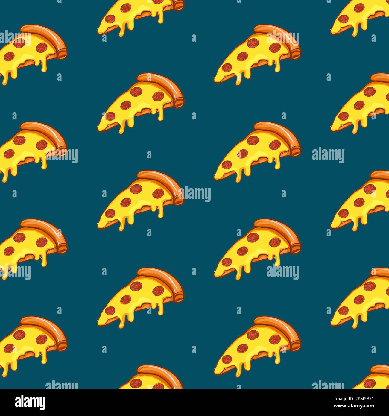 Seamless pizza pattern. Hand drawn pizza illustrations. Vector ...