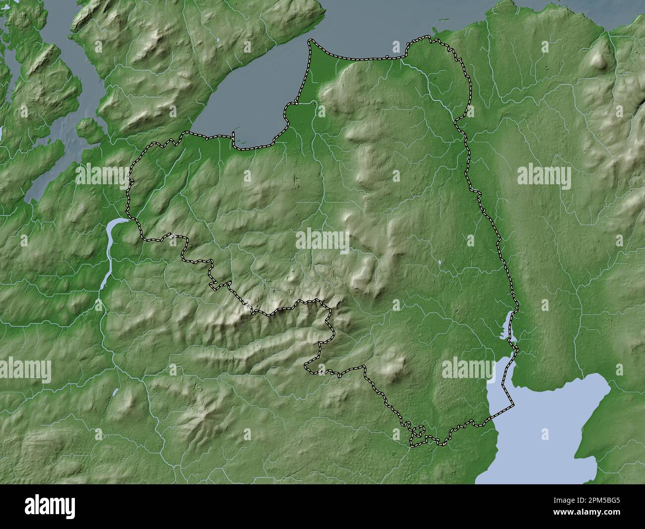 Londonderry, region of Northern Ireland. Elevation map colored in wiki ...