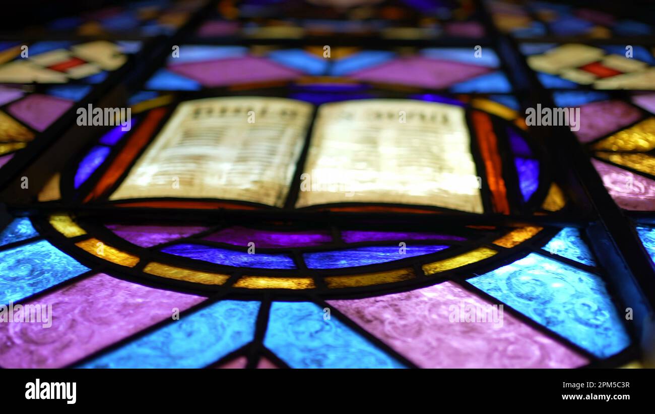 Beautiful Stained Glass details inside Catholic Church Cathedral ...