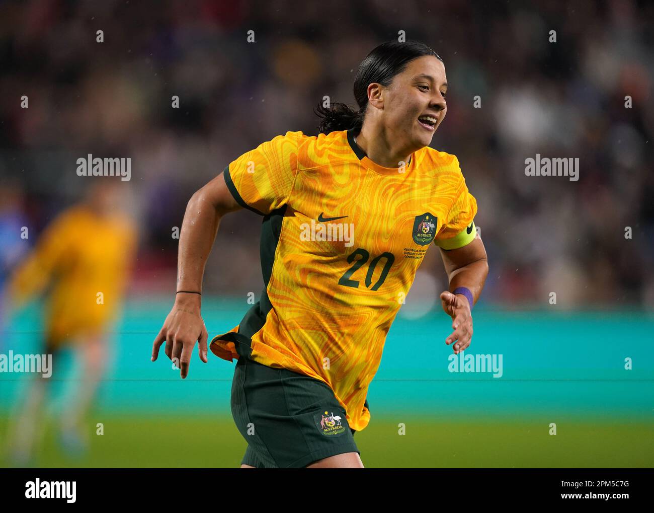 Australia's Sam Kerr celebrates scoring their side's first goal of the ...