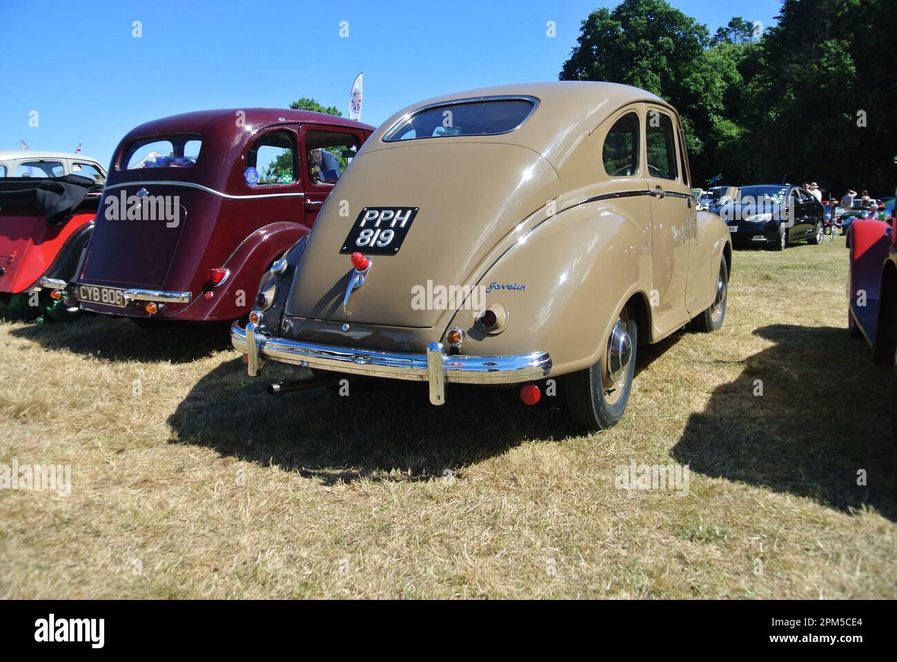 A 1951 Jowett Javelin car parked on display at the 47th Historic ...