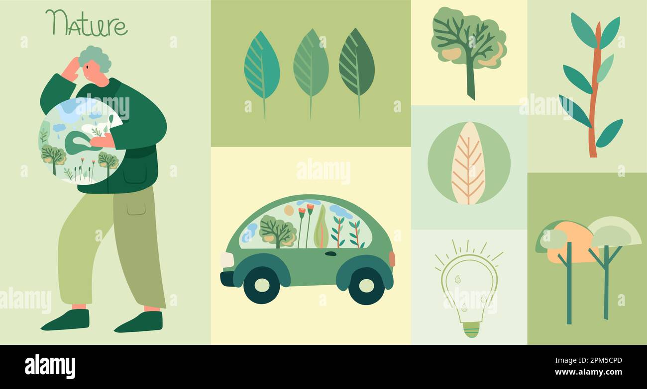 Conservation of the planet. Illustration depicting eco-friendly ...