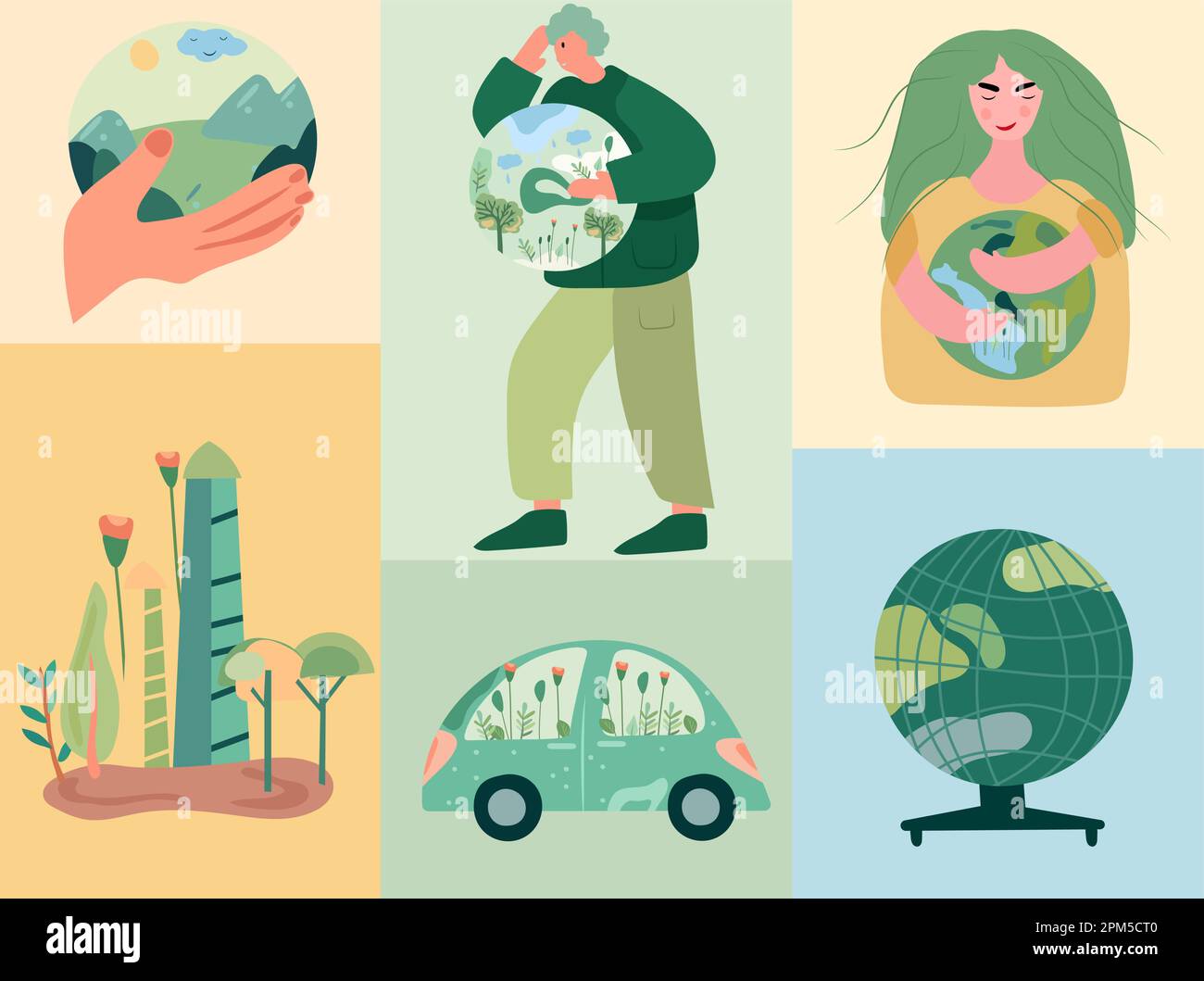 Climate awareness, Earth protection, image with eco friendly components ...