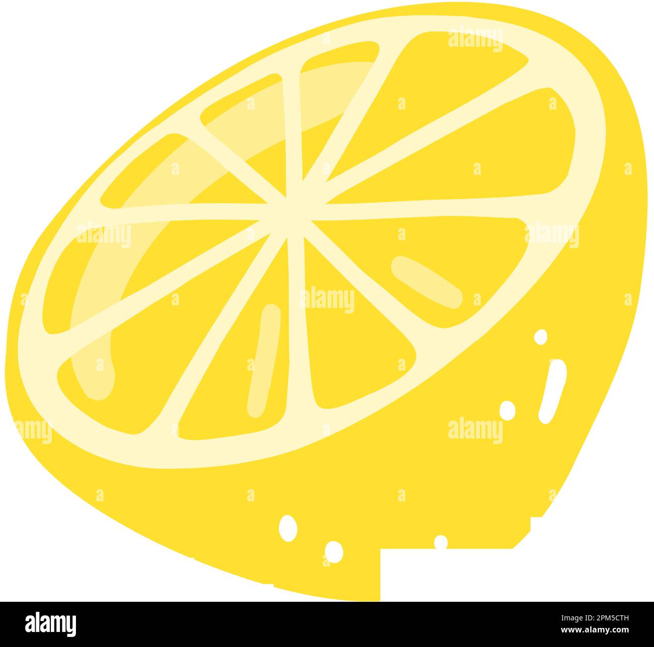 Hand drawn half a lemon. Vector illustration of cut tasty citrus ...