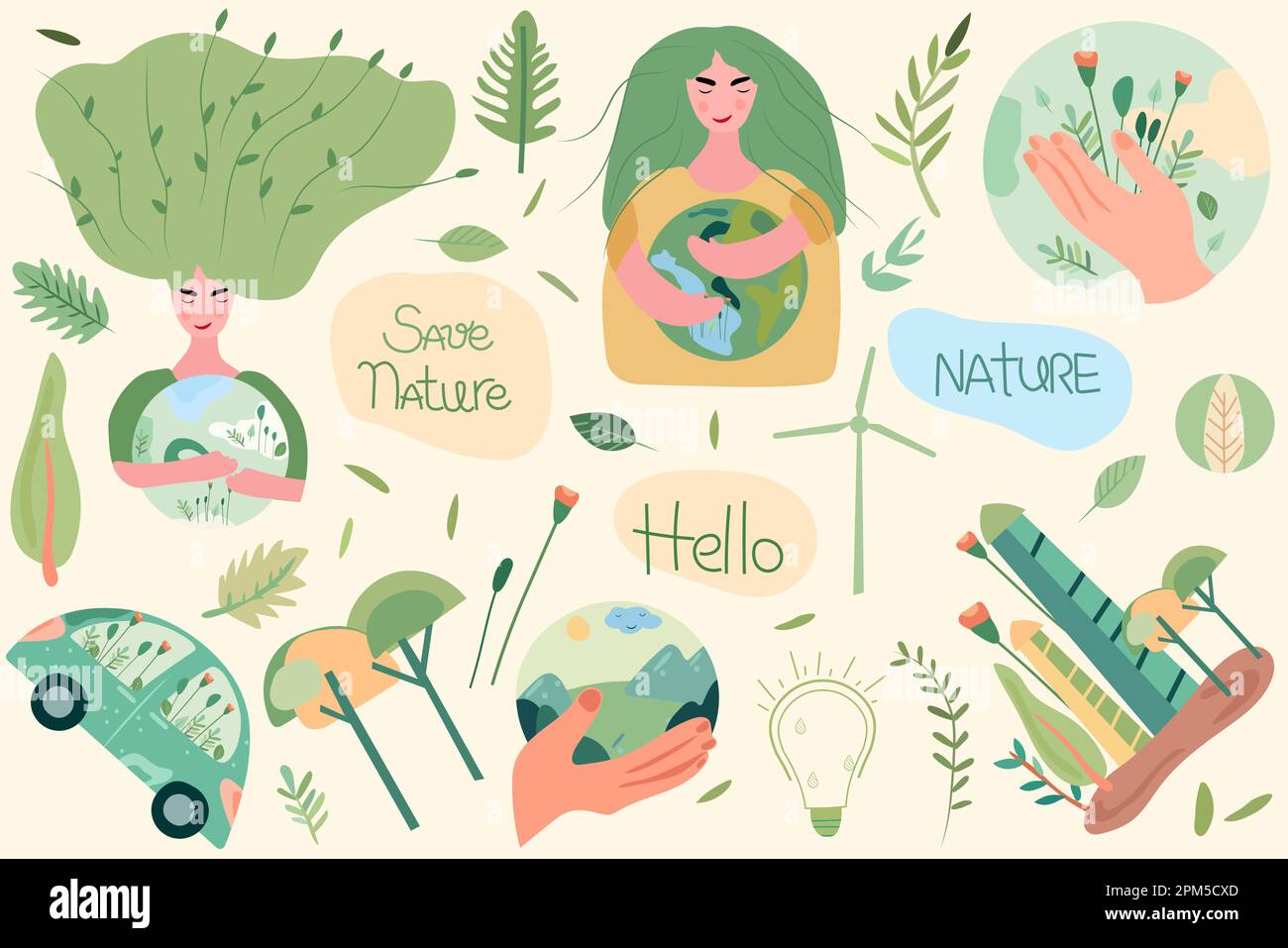 Conservation of the planet. Illustration depicting eco-friendly ...