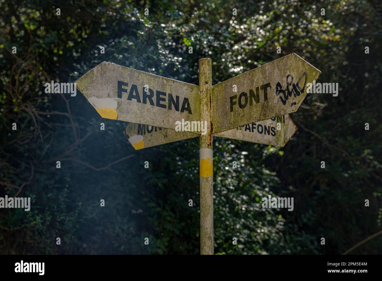 Signs at crossroads with texture Stock Photo - Alamy