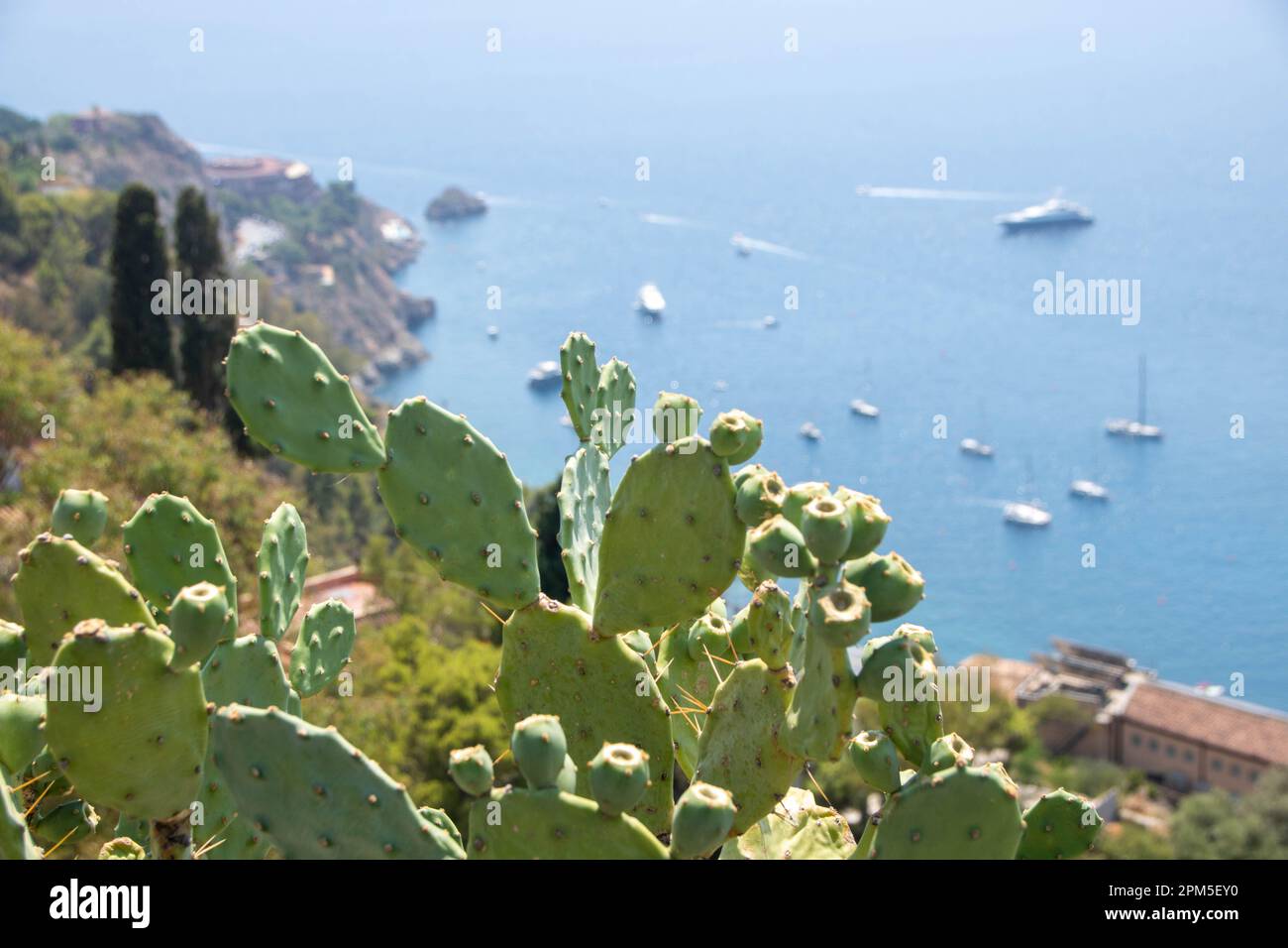 landscape of sicilian coastline at Taormina Stock Photo - Alamy