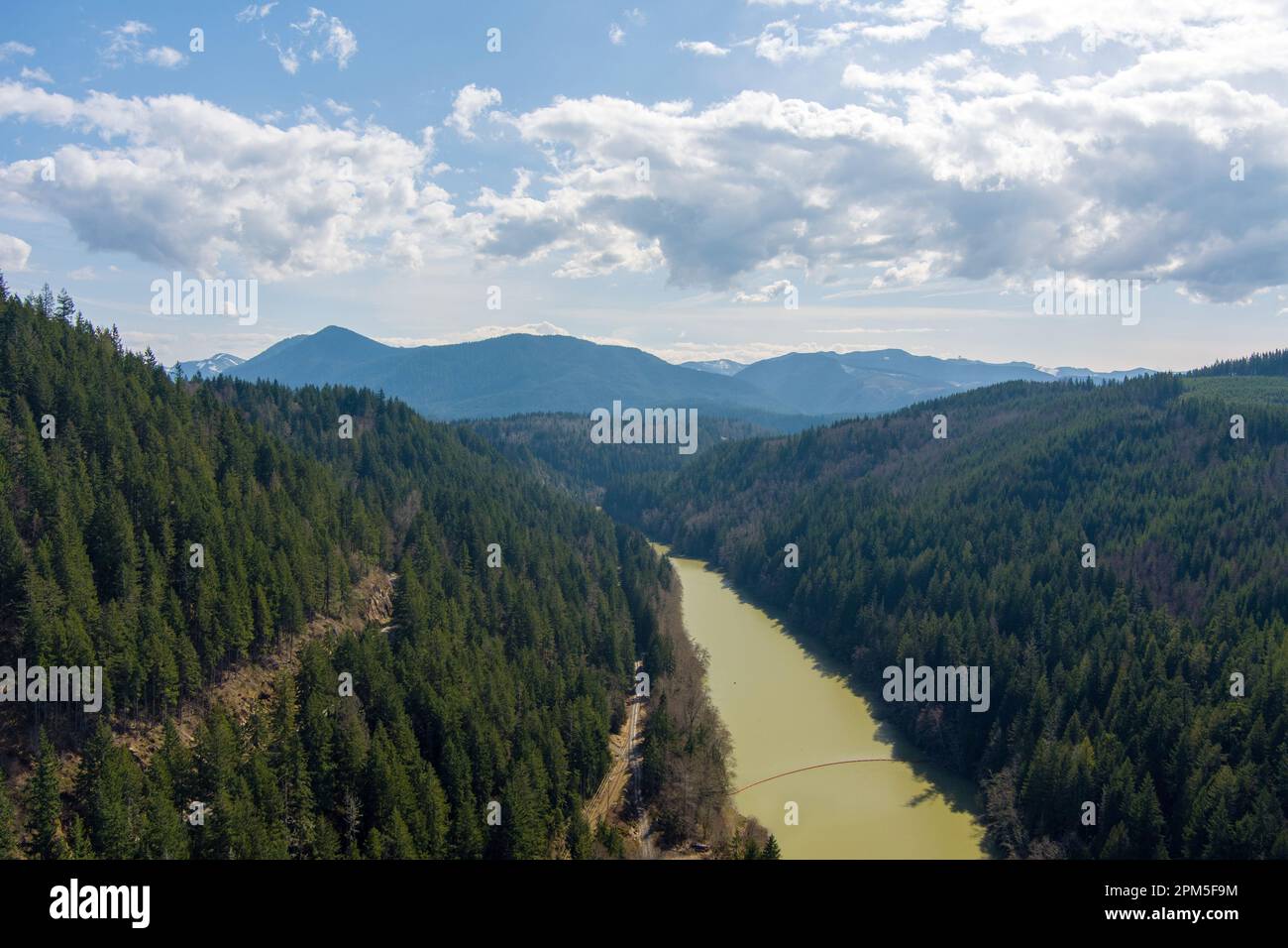 Aerial view of the Alder Dam and Nisqually River Stock Photo - Alamy