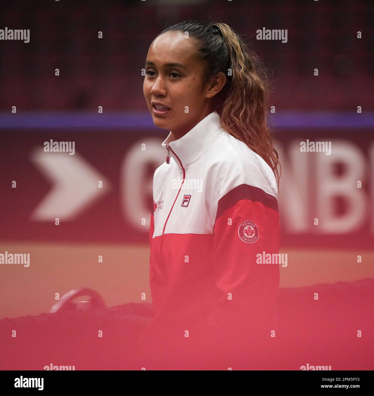 Canada's Leylah Annie Fernandez attends a practice session for the ...