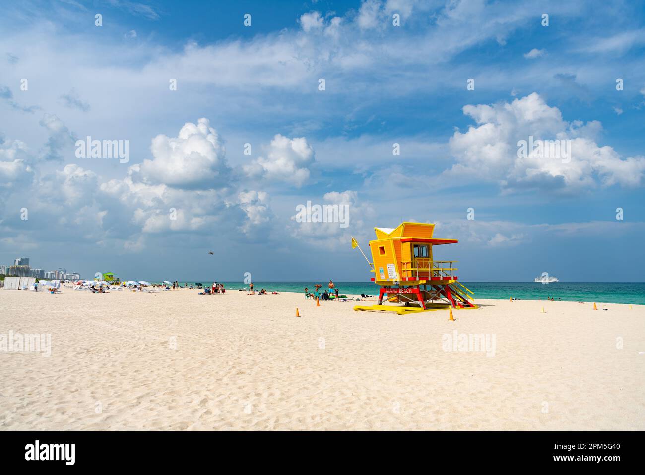 Miami, Florida USA - April 19, 2021: south miami beach lifeguard tower ...