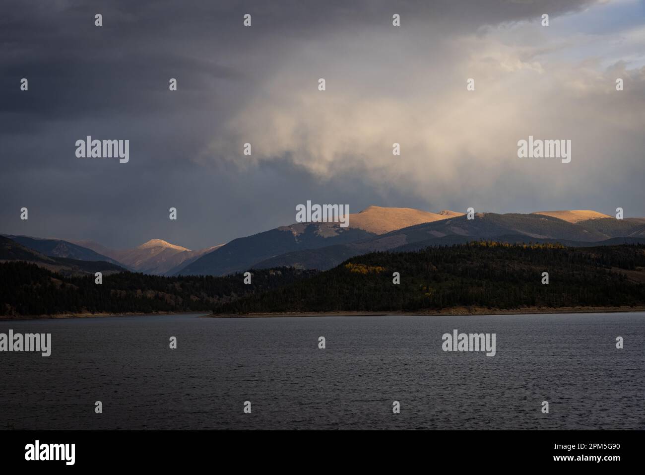 Fall storm over Lake Dillon Stock Photo - Alamy