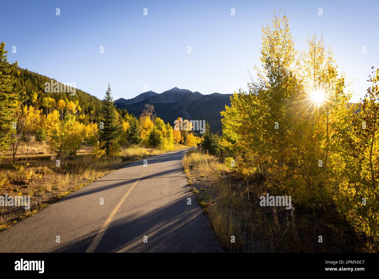 Bike veloway in the fall foliage in Frisco, Colorado Stock Photo - Alamy