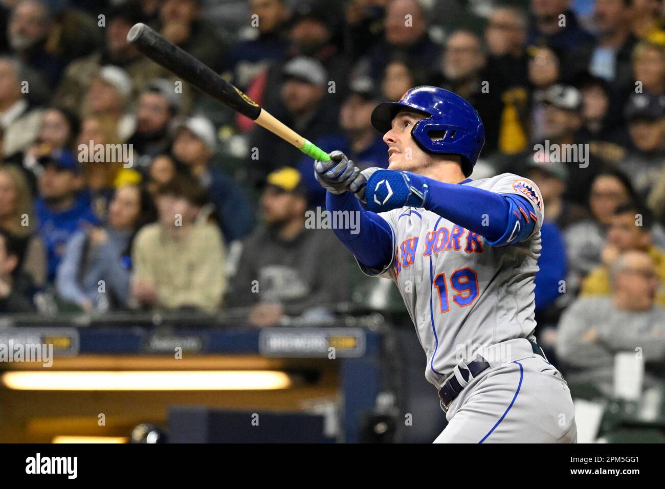 MILWAUKEE, WI - APRIL 04: New York Mets Outfield Mark Canha (19) makes ...