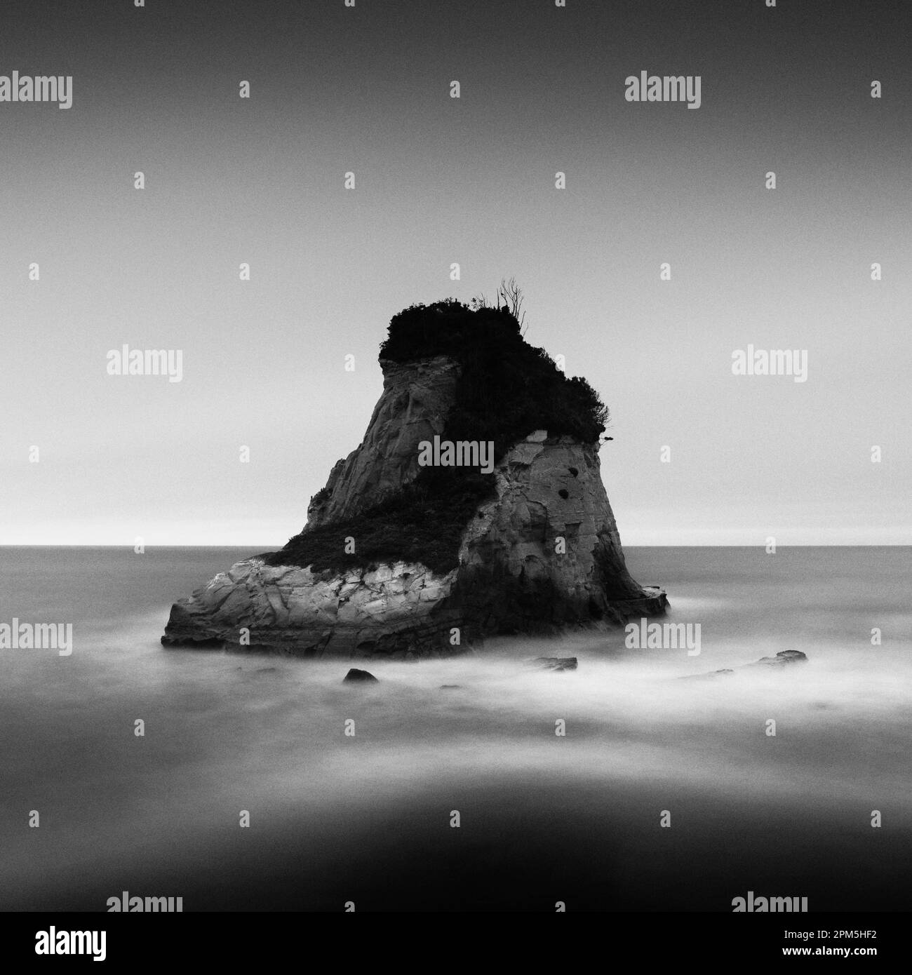 Long exposure sea stack Black and White Stock Photos & Images - Alamy