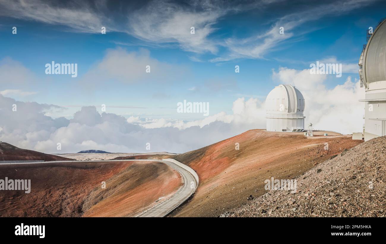 astronomical observatory dome above the clouds Stock Photo - Alamy