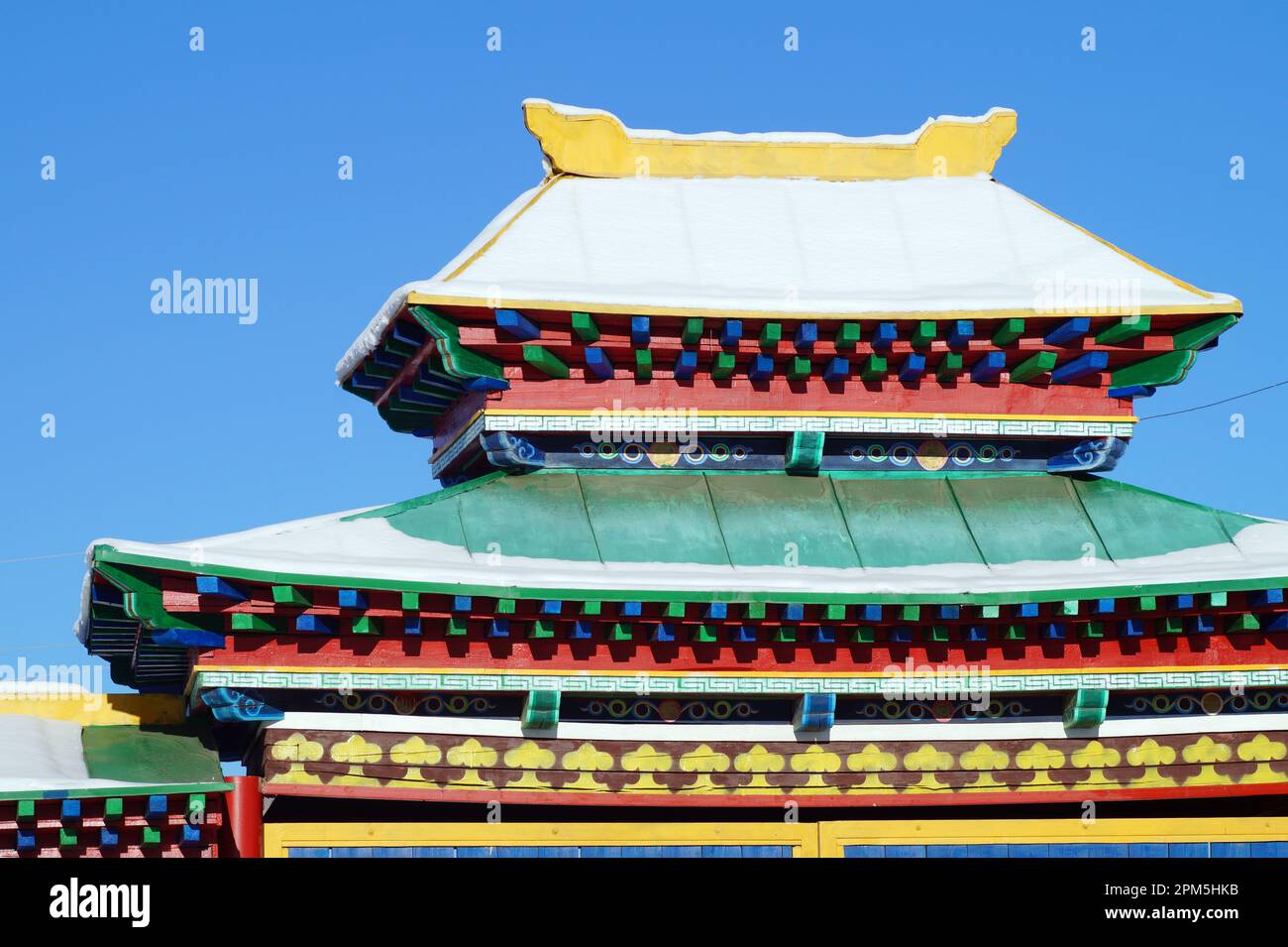 Brightly painted roofs of Buryat villages Stock Photo - Alamy