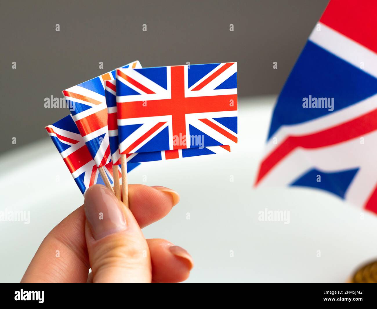 the national union jack flag of great britian ,blue and red Stock Photo ...