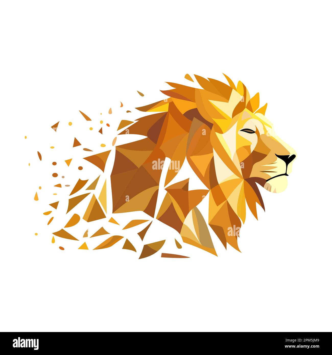 Lion logo design. Abstract colorful polygon lion head. Calm lion face ...